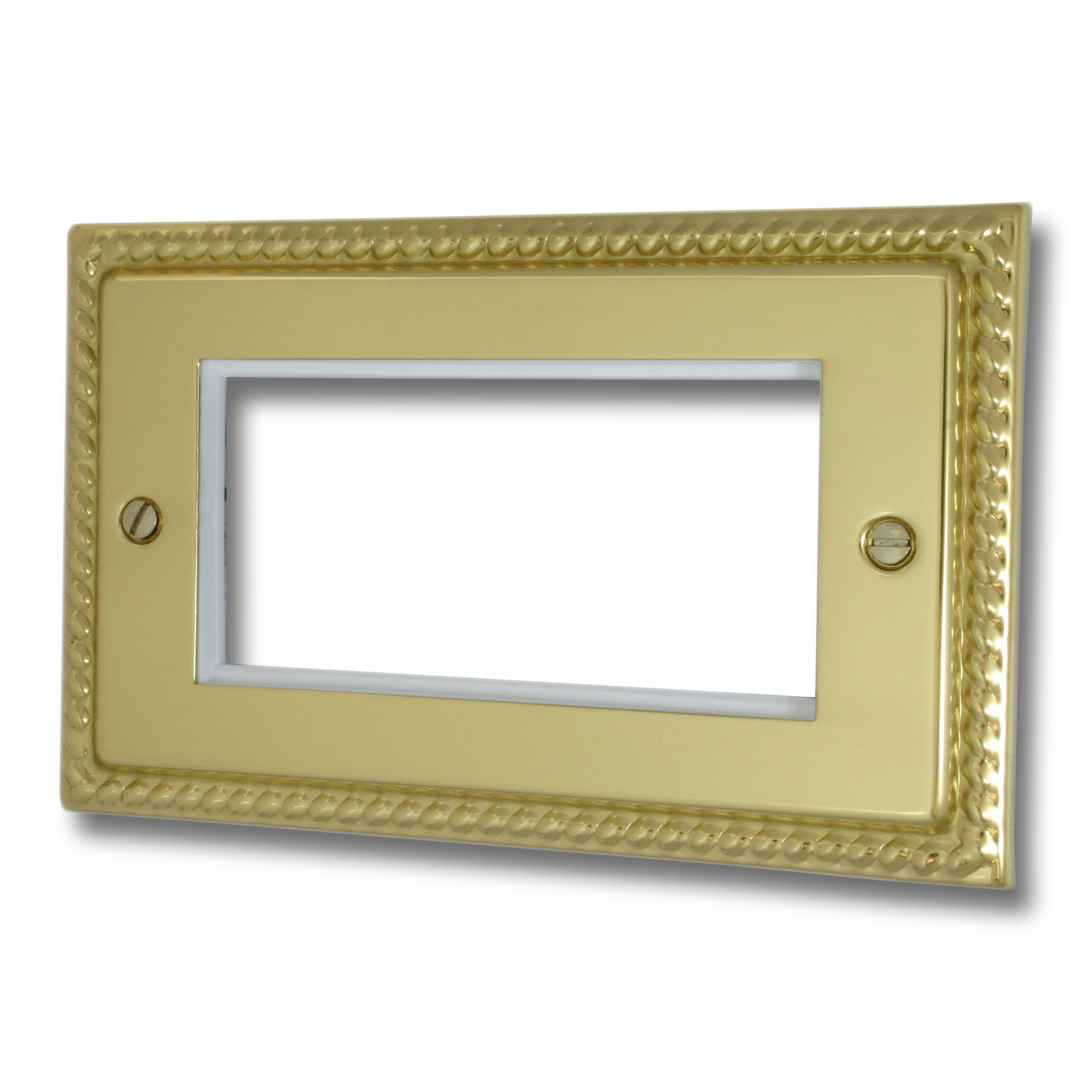 G+H Georgian Polished Brass 4 Gang Modular Plate