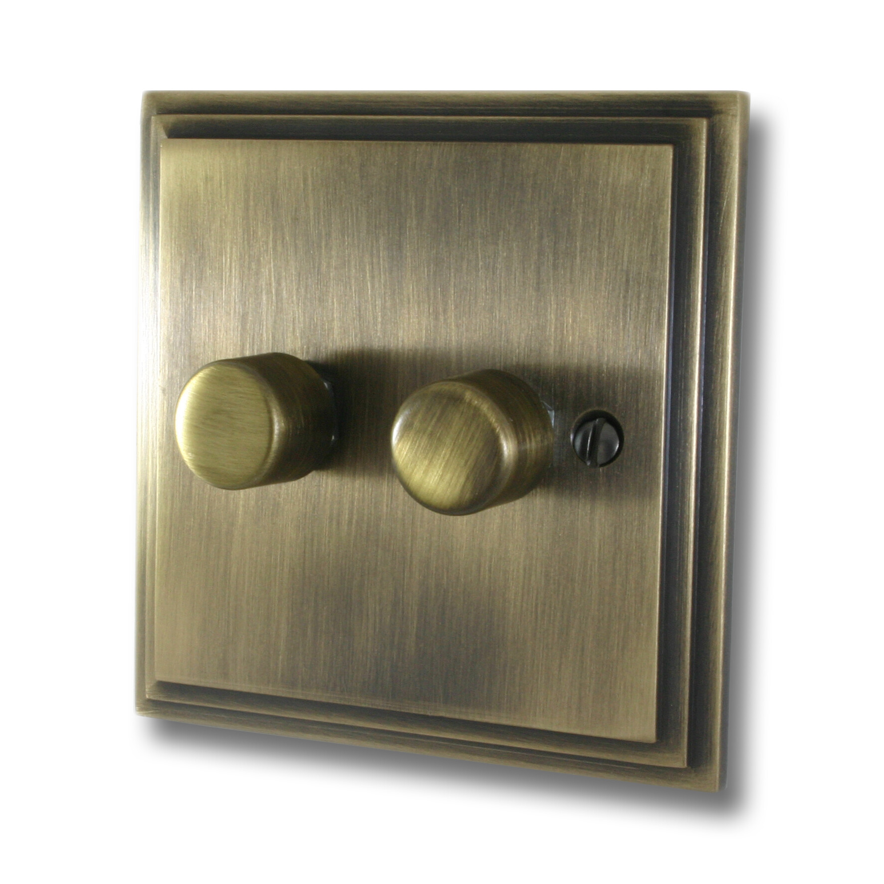 G+H Cast Antique Brass LED Dimmer (2 Gang/250W)