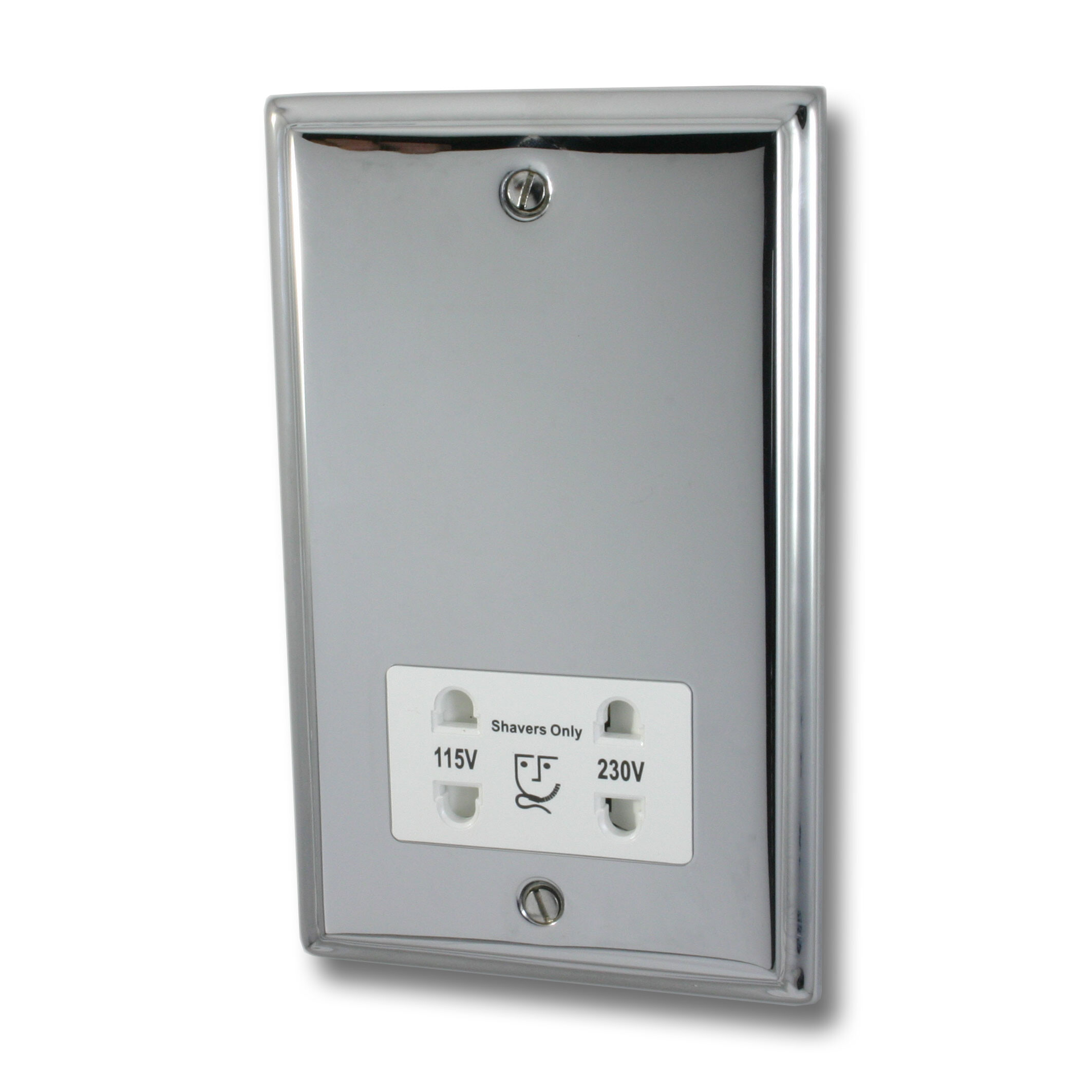 G+H Deco Polished Chrome Shaver Socket (White Insert)