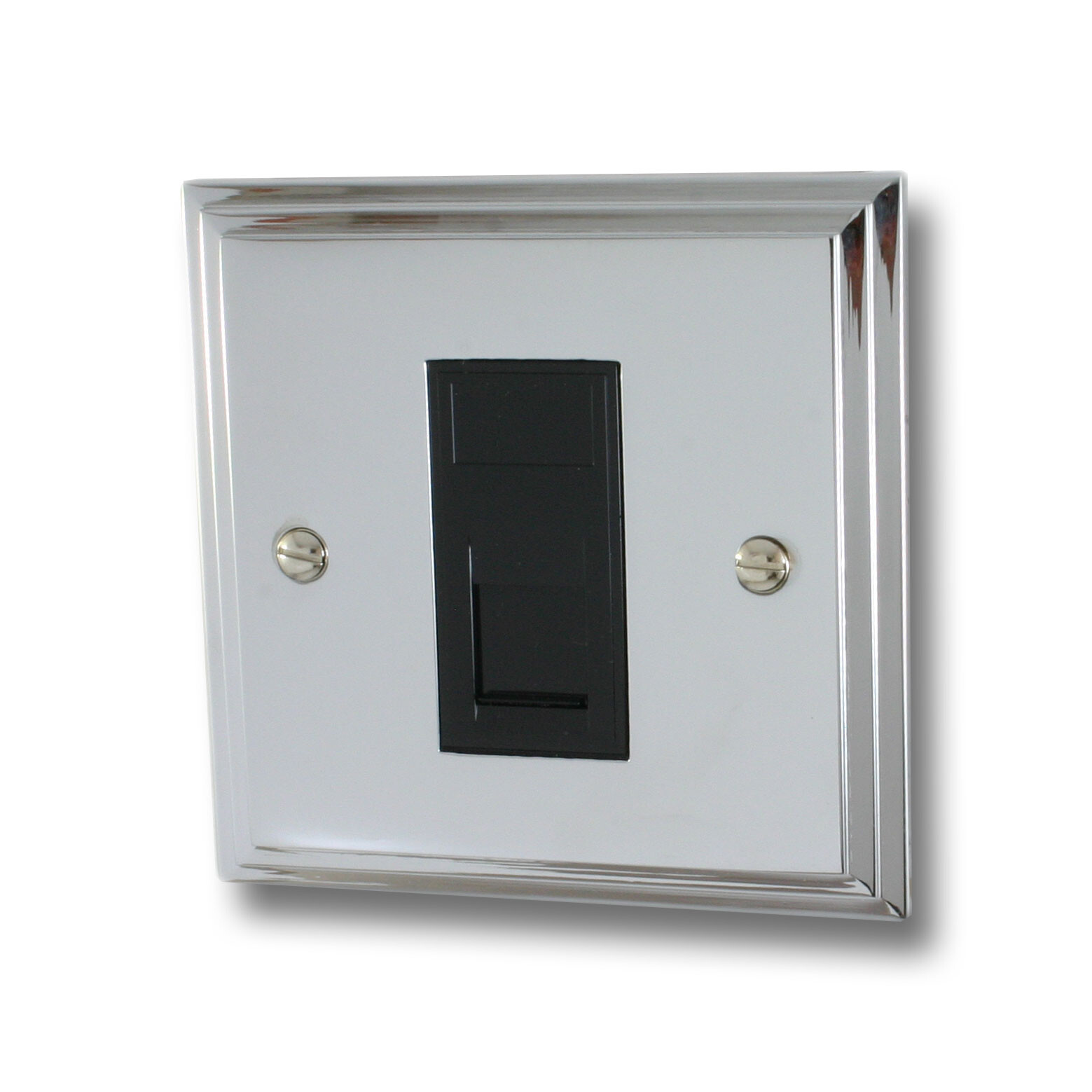 G+H Victorian Polished Chrome RJ45 Socket (1 Gang/Black Insert)