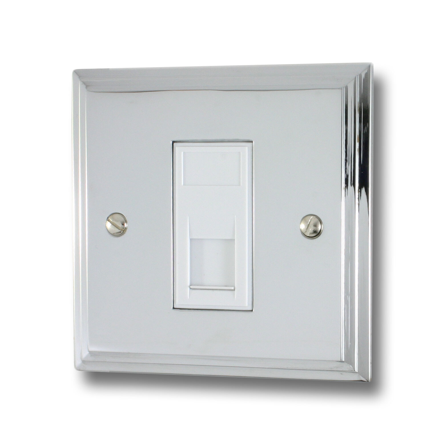 G+H Victorian Polished Chrome RJ45 Socket (1 Gang/White Insert)