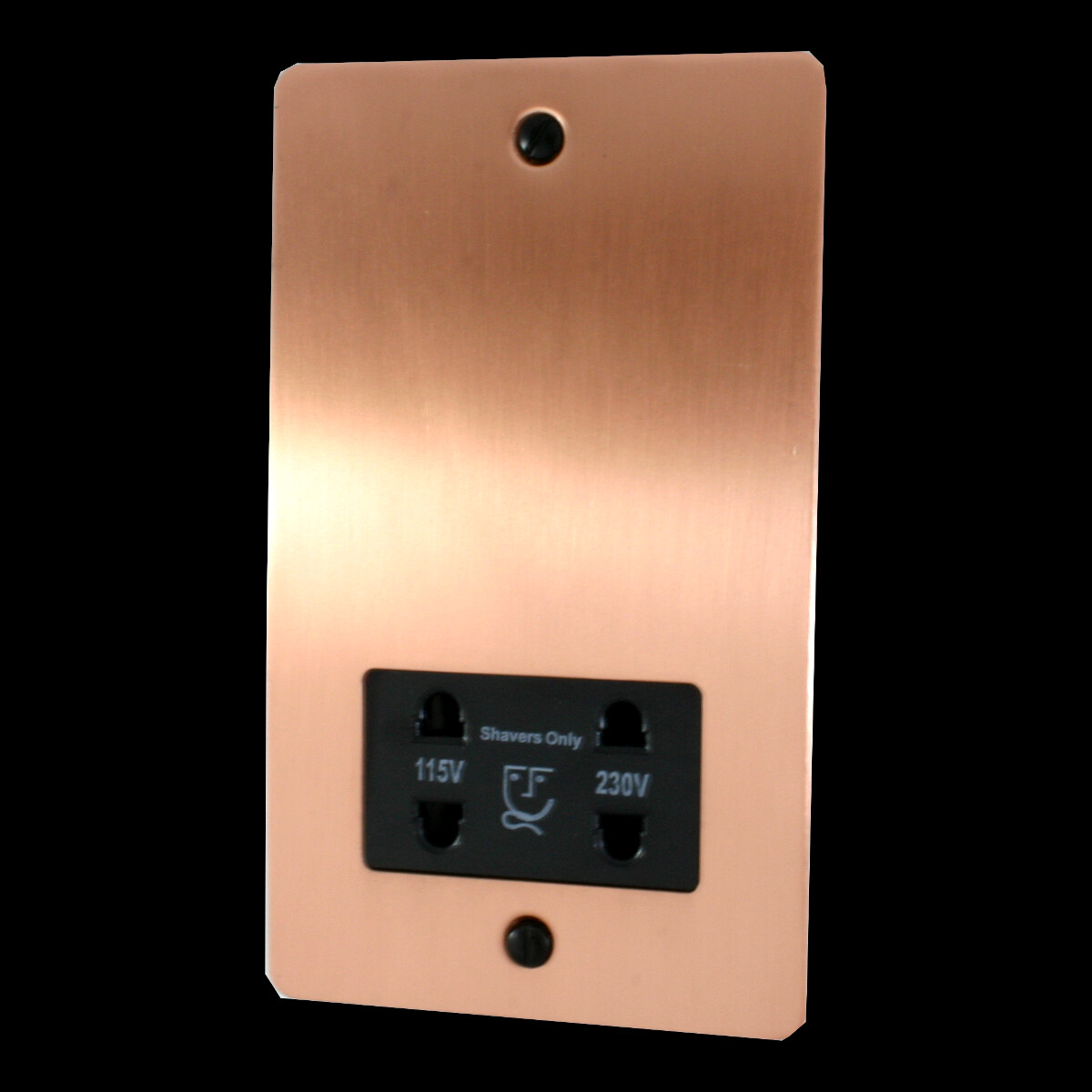 G+H Flat Rose Gold Shaver Socket (Black Insert)