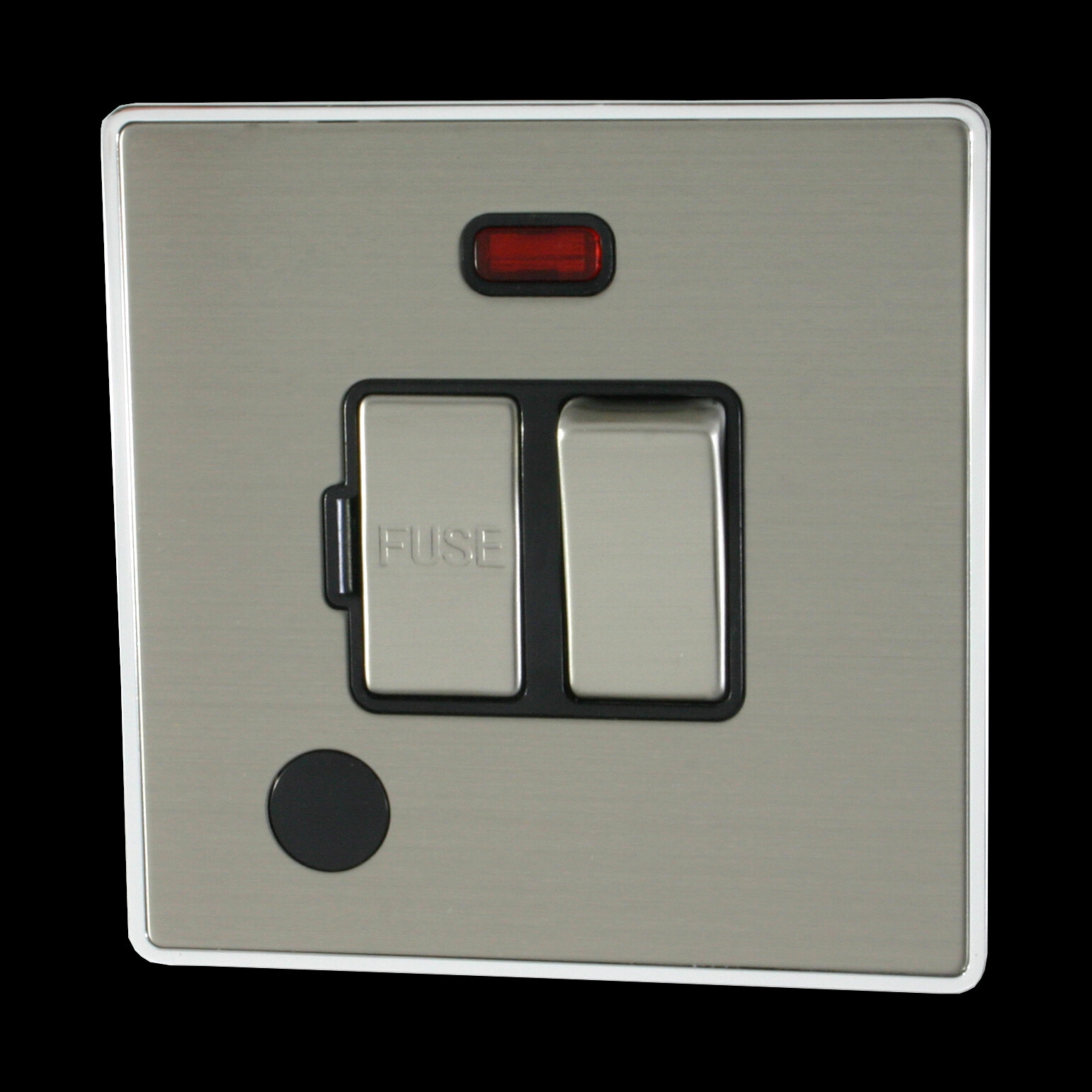 G+H Screwless Brushed Steel Switched Fused Spur with Flex Outlet