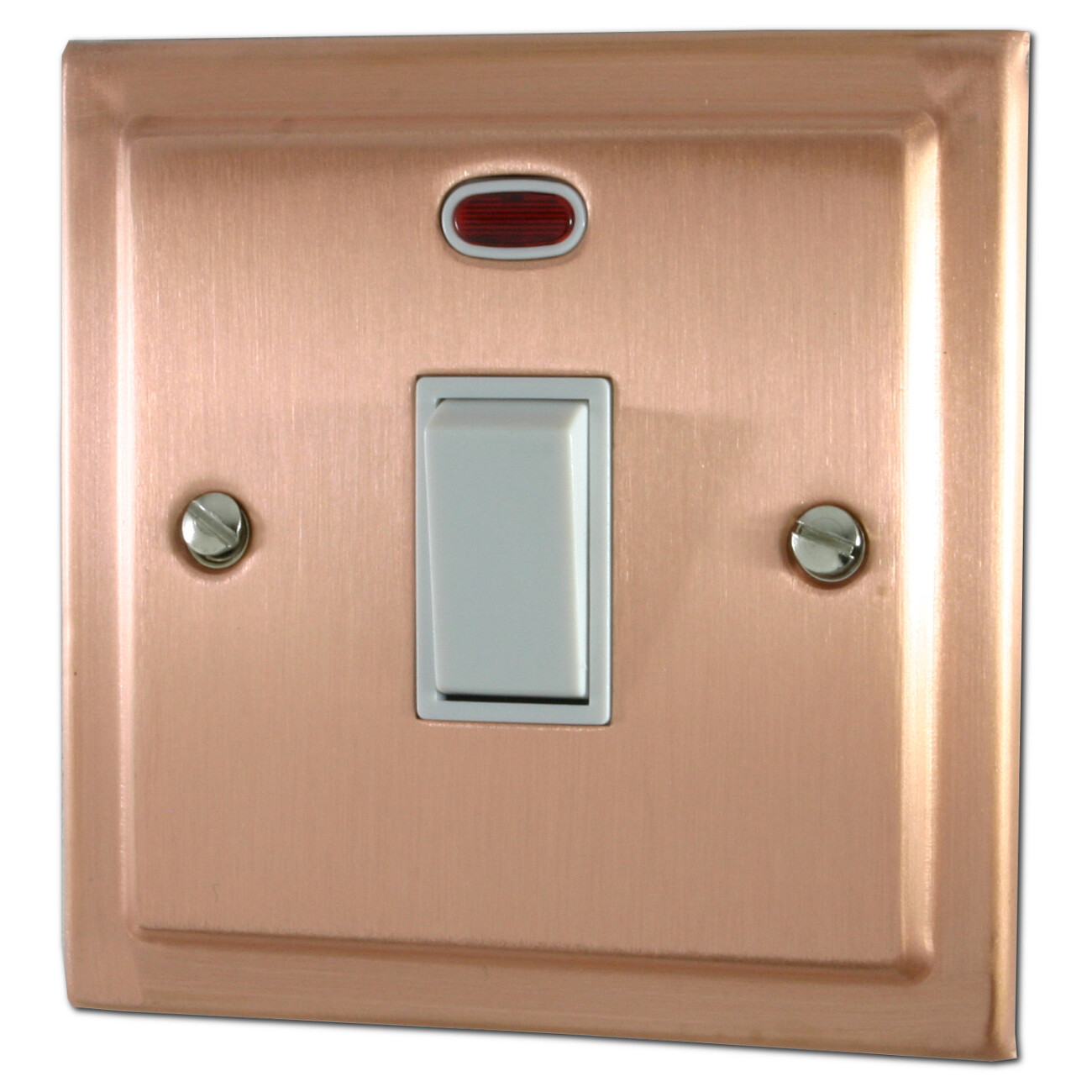 G+H Victorian Rose Gold 20A DP Switch with Neon (White Switch)
