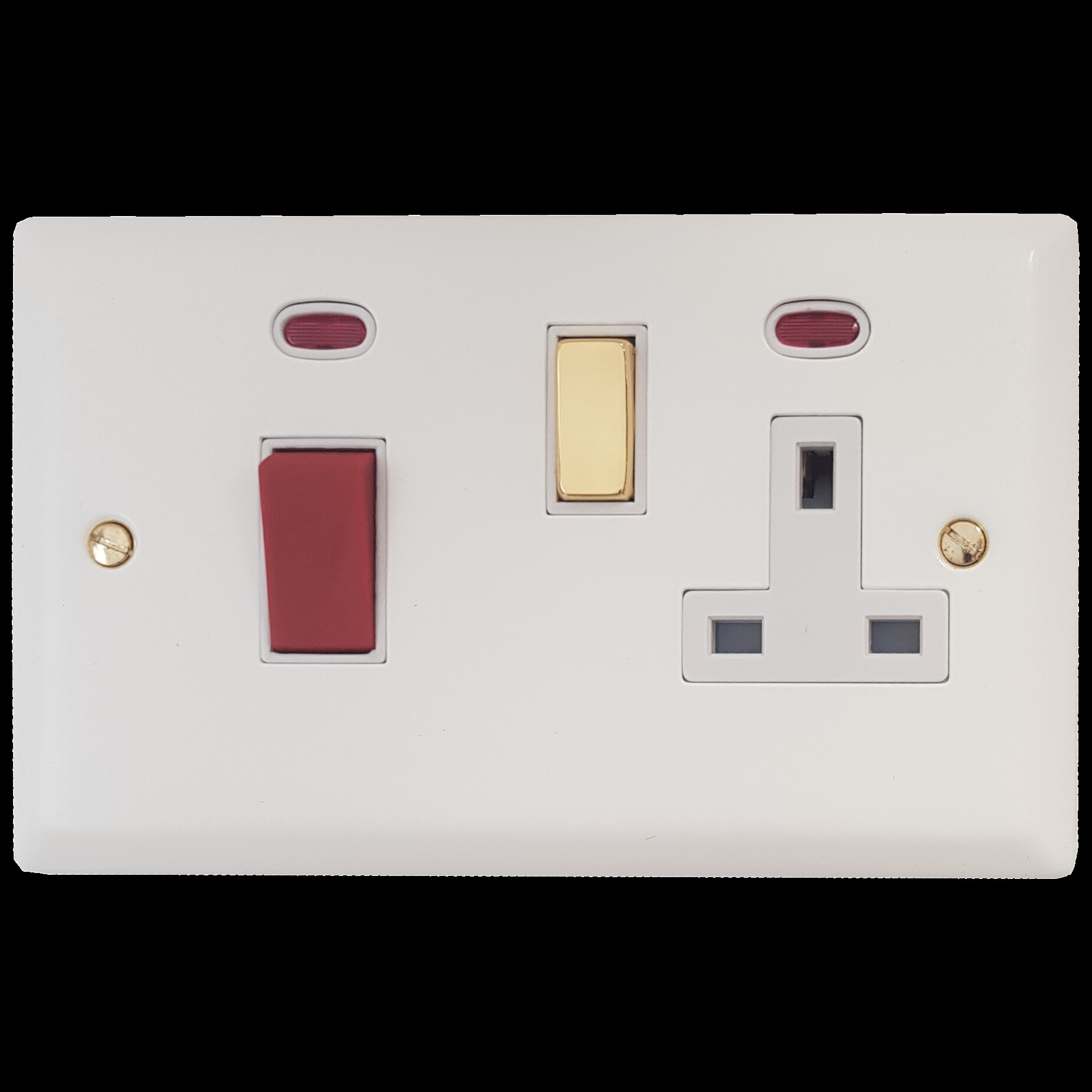 G+H Spectrum White Cooker Switch with Socket (White insert/Polished ...