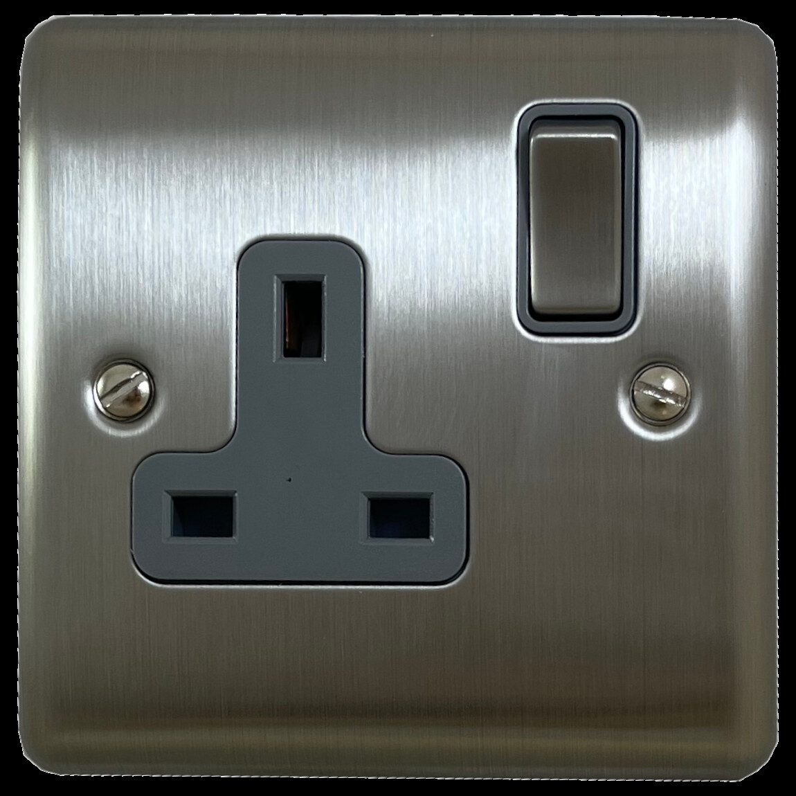 Brushed Steel Socket (1 Gang)