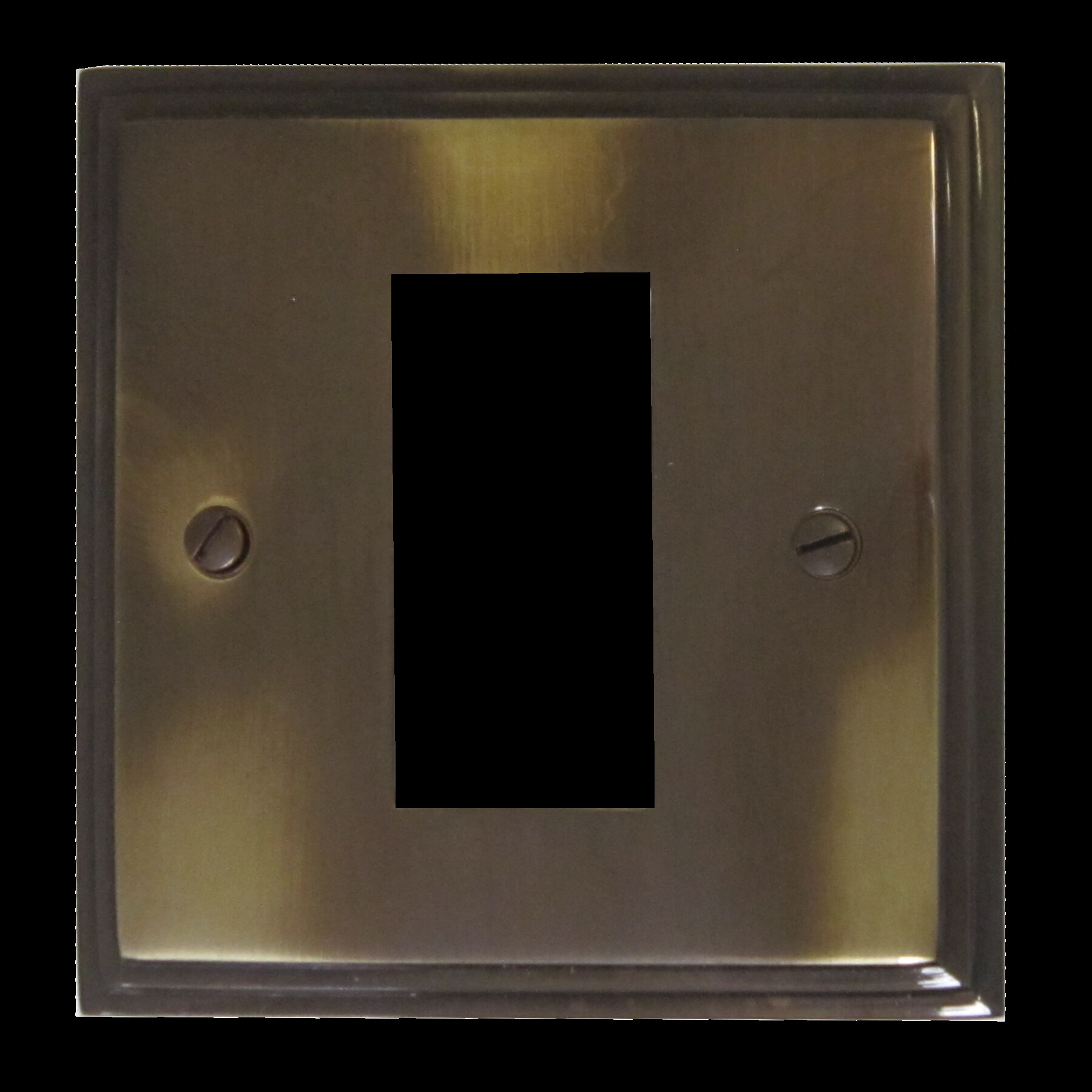 G+H Victorian Cast Aged Brass Modular Plate (1 Gang/1 Module/Plate Only)