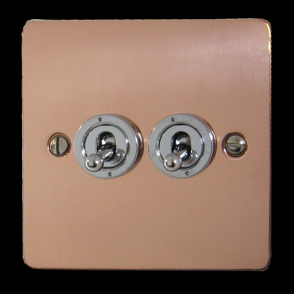 G H Flat Copper Toggle Switch 2 Gang