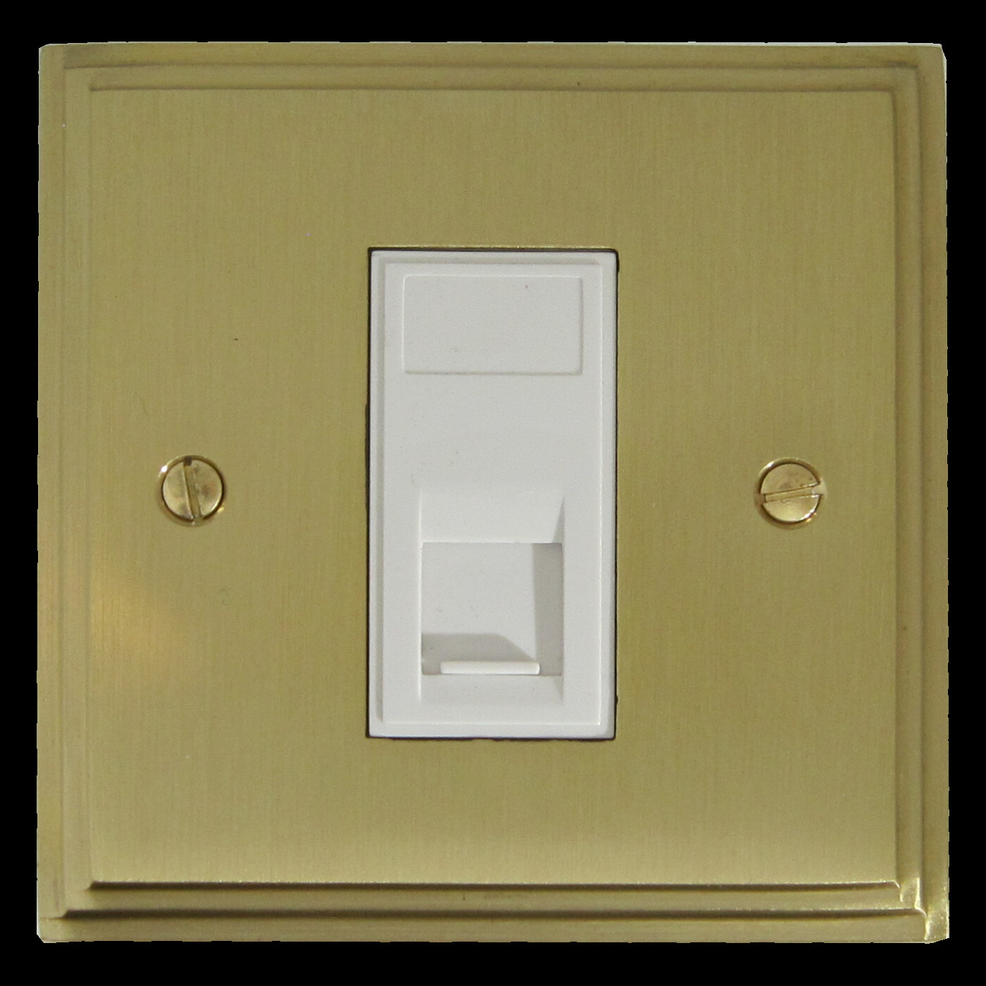G+H Victorian Cast Satin Brass RJ45 Socket (1 Gang/White Insert)
