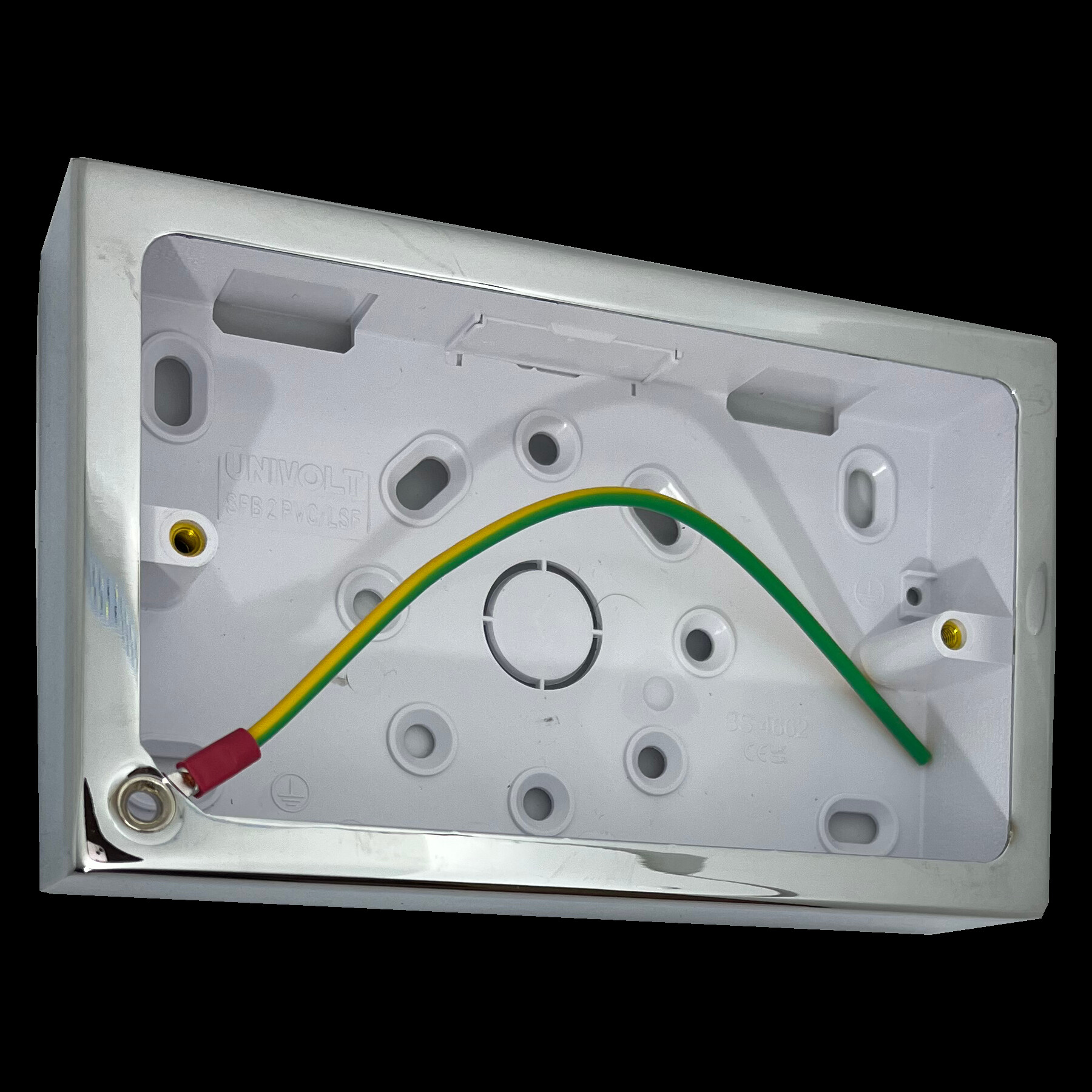 G+H Polished Chrome Double Pattress Wall Box for Surface Mounting