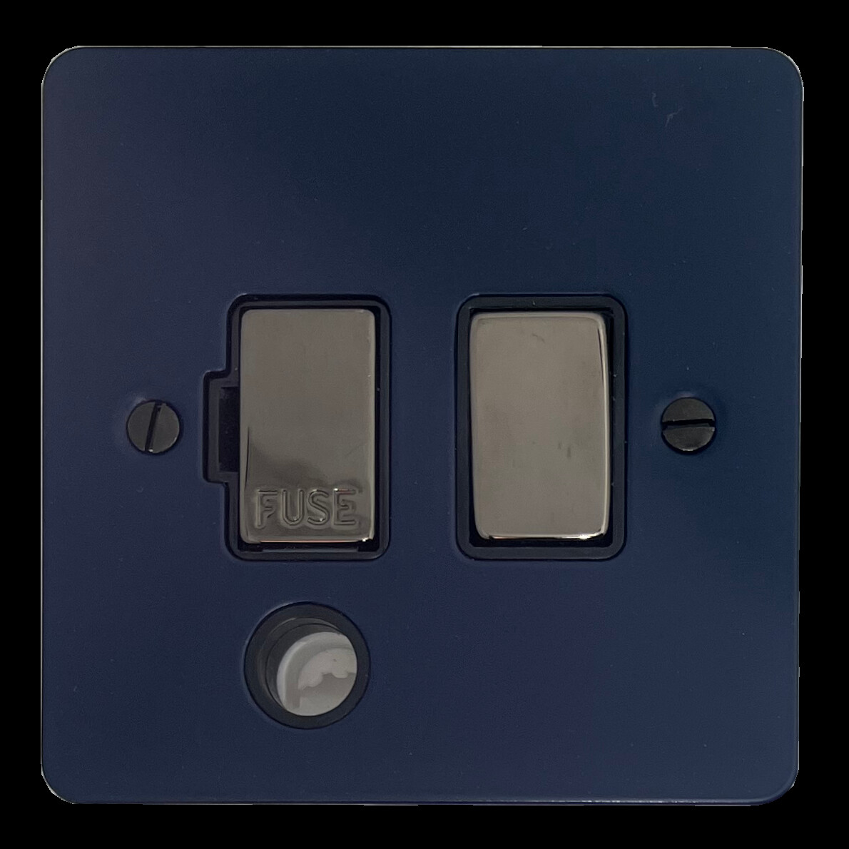 G+H Flat Blue Switched Fused Spur with Flex Outlet (Black Insert/Black ...