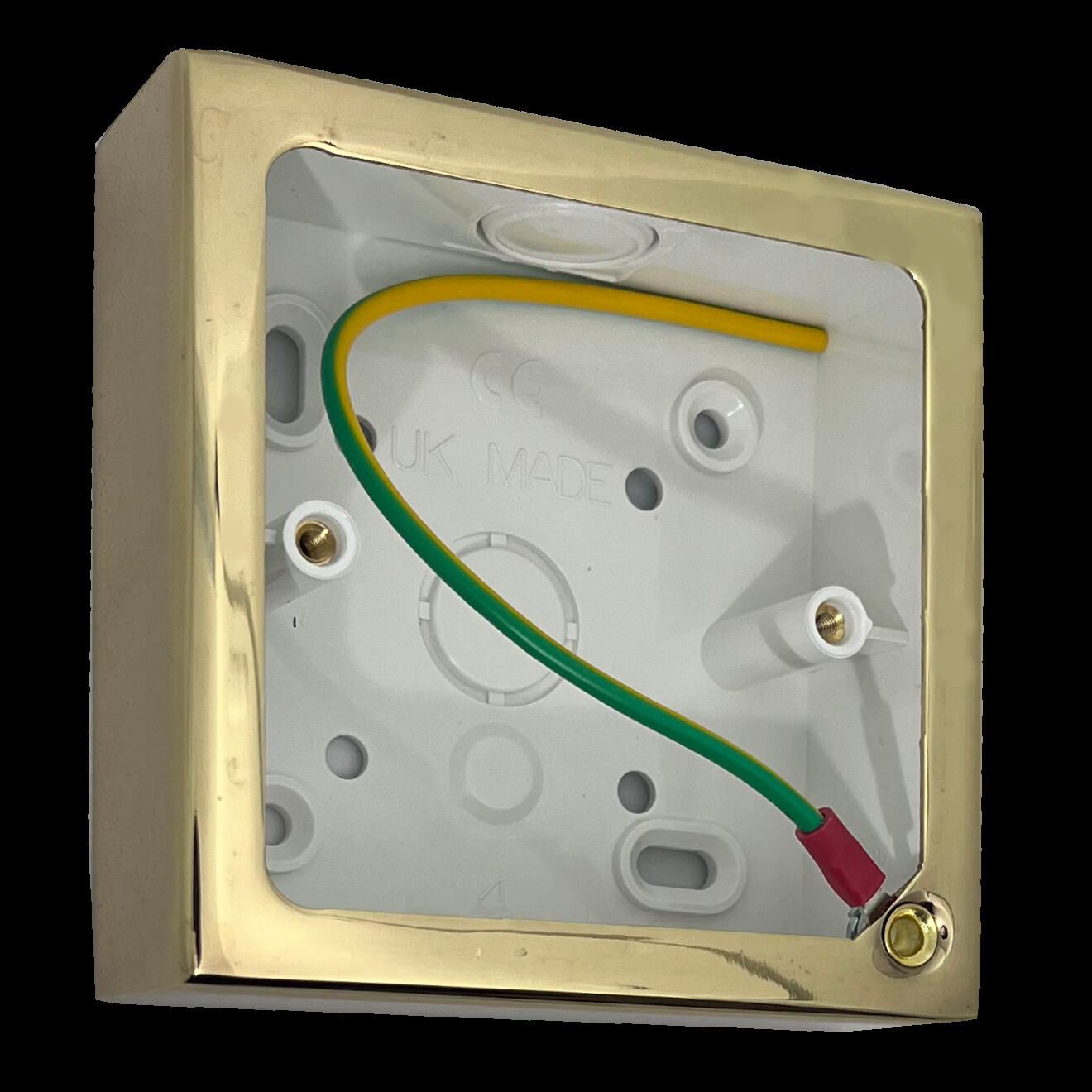 G+H Brass Single Pattress Wall Box For Surface Mounting