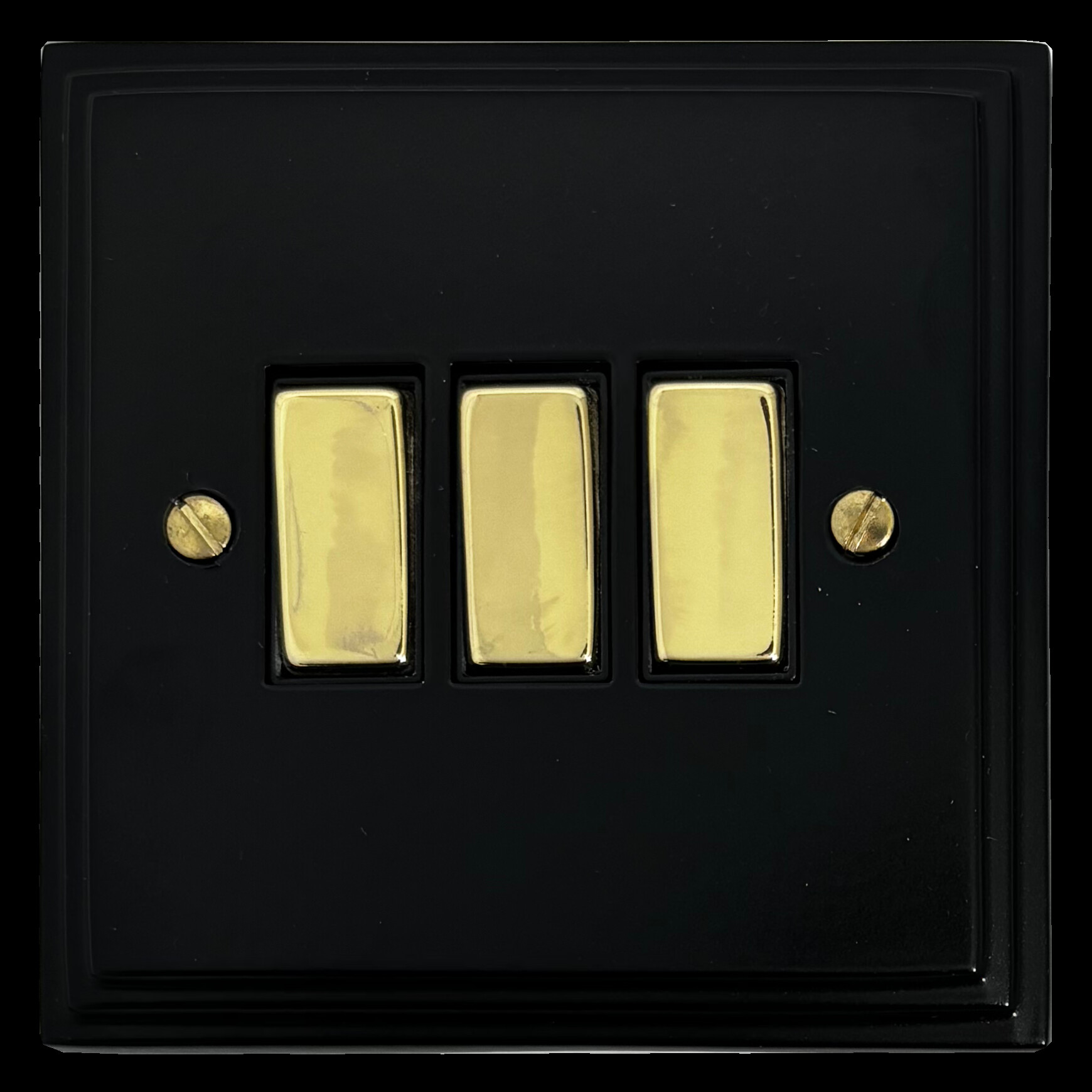 G+H Victorian Matt Black Light Switch (3 Gang) from Socket Store